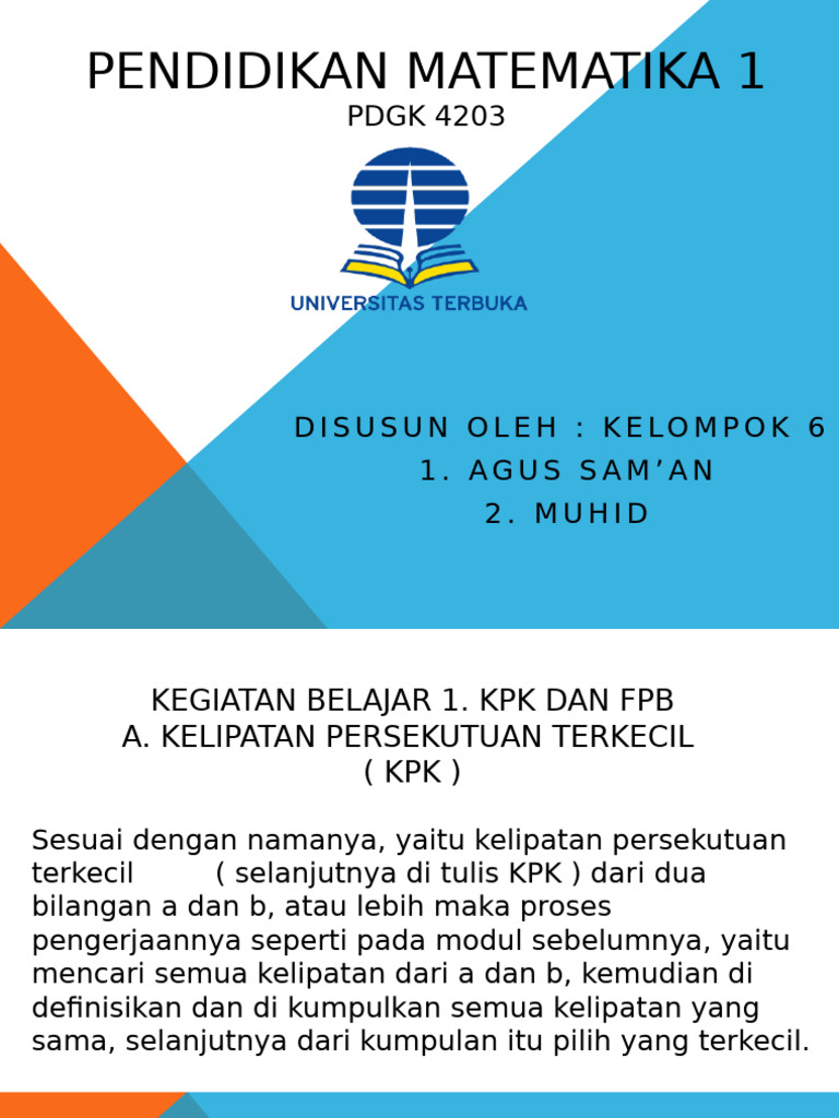 PENDIDIKAN MATEMATIKA 1 Modul | PDF