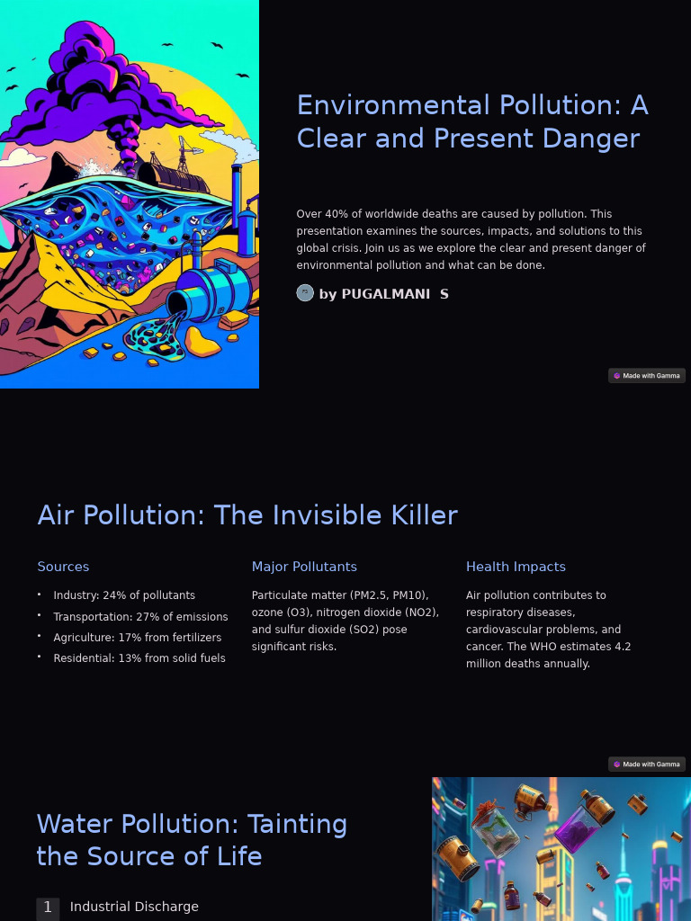 Environmental Pollution A Clear and Present Danger | PDF | Pollution | Water Pollution