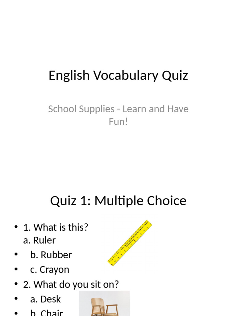 English Vocabulary Quiz | PDF