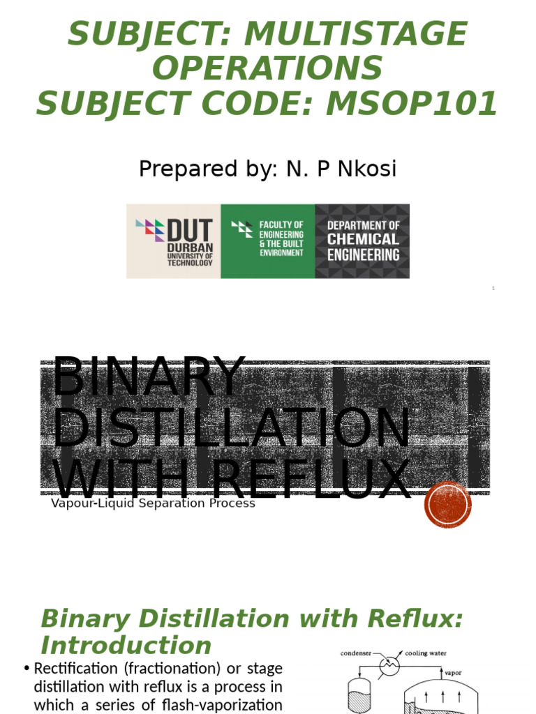 Binary Distillation | PDF | Distillation | Physical Chemistry