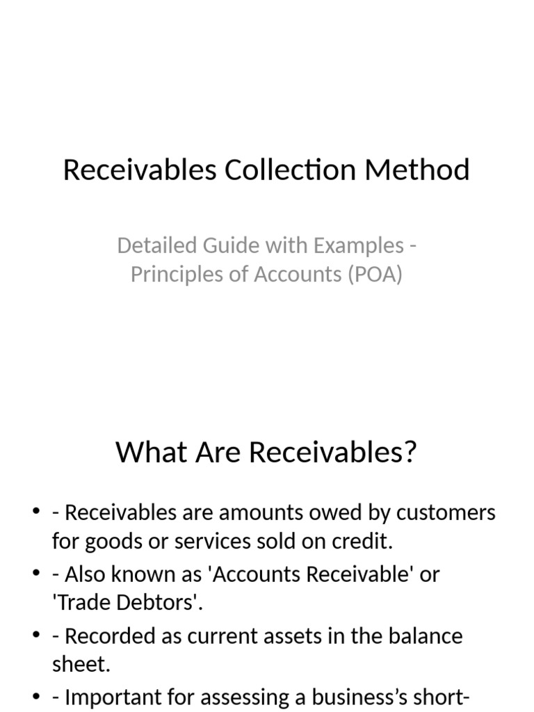 Receivables Collection Method Detailed POA | PDF