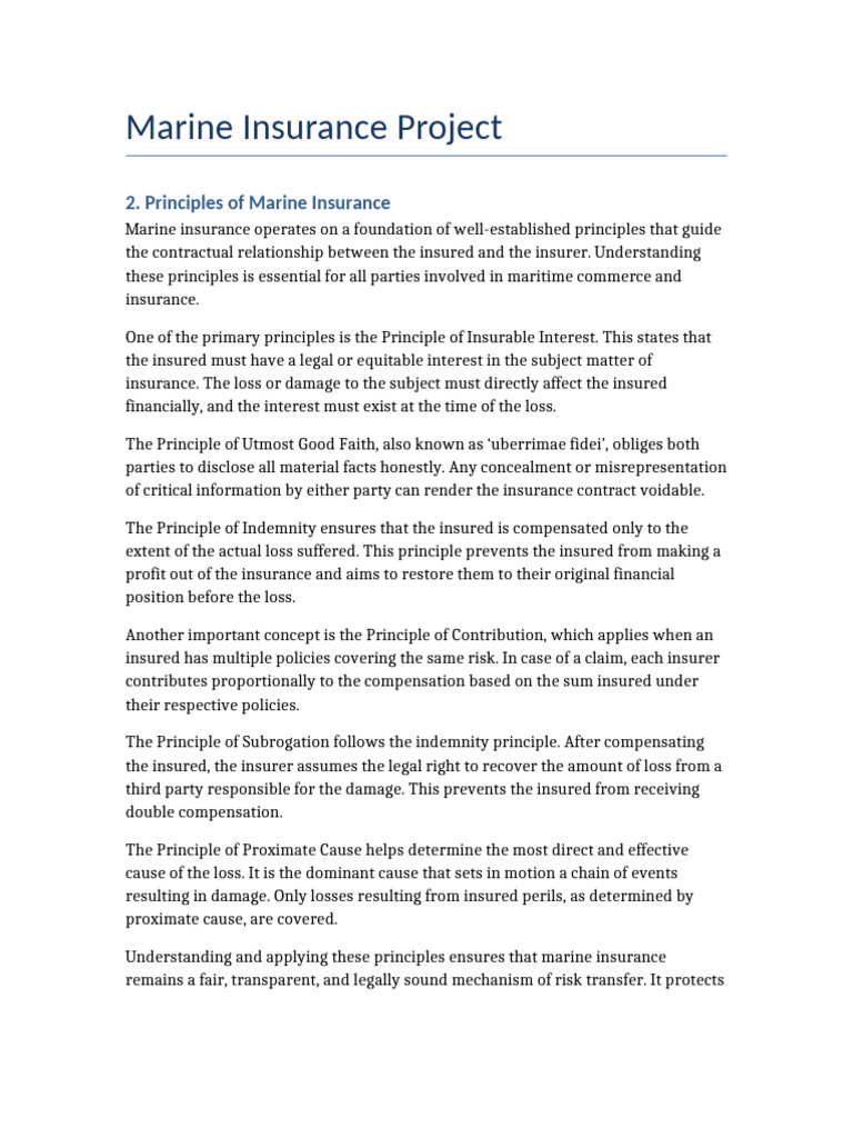 Marine Insurance Project Part2 | PDF