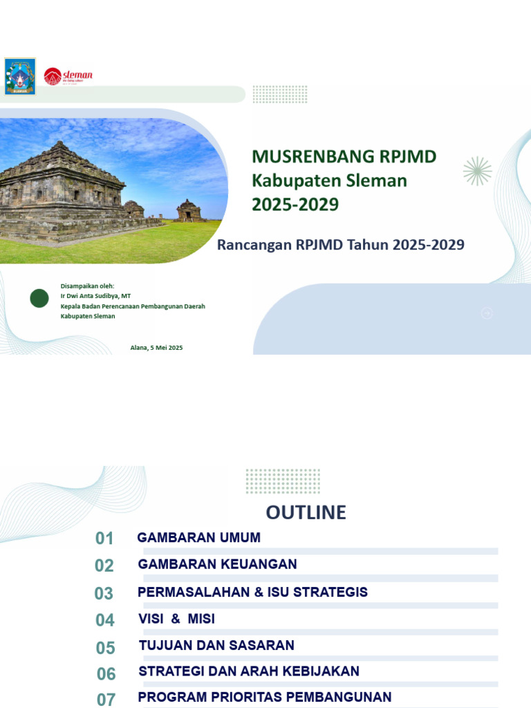 RPJMD Sleman 2025-2029: Rencana Pembangunan | PDF