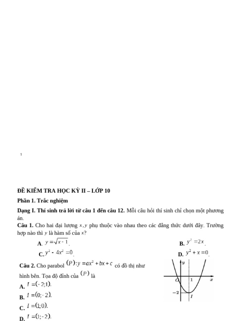 De On CK2 Khoi 10-S0 1 | PDF