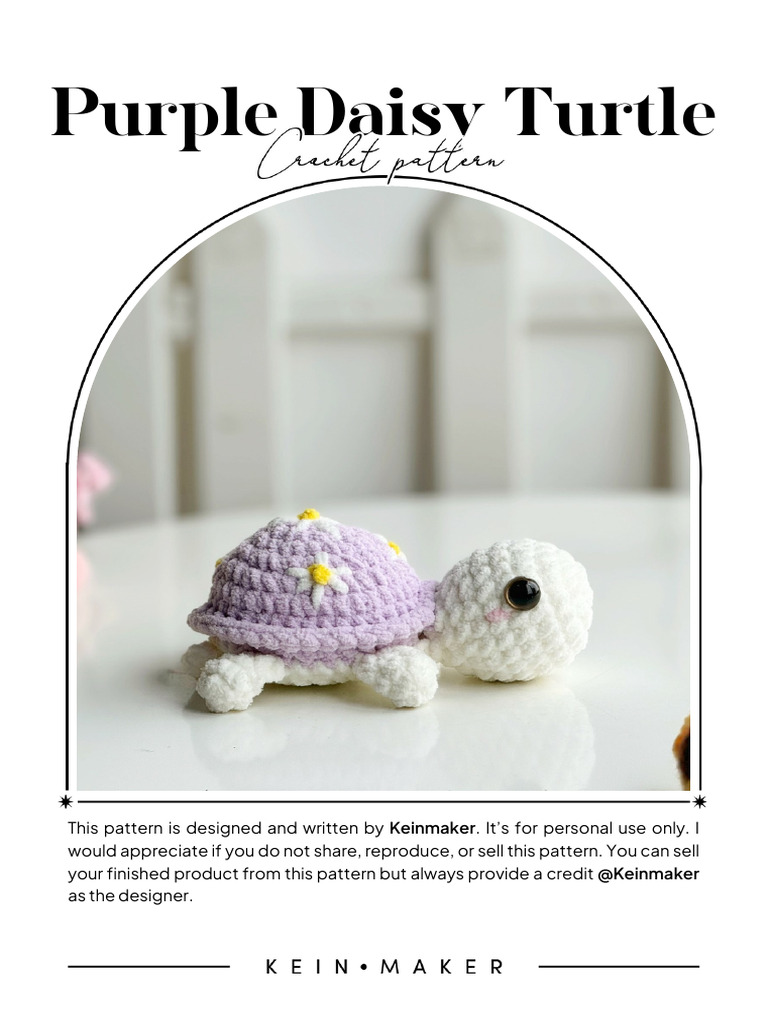 Crochet Purple Daisy Turtle Pattern | PDF | Crochet | Weaving