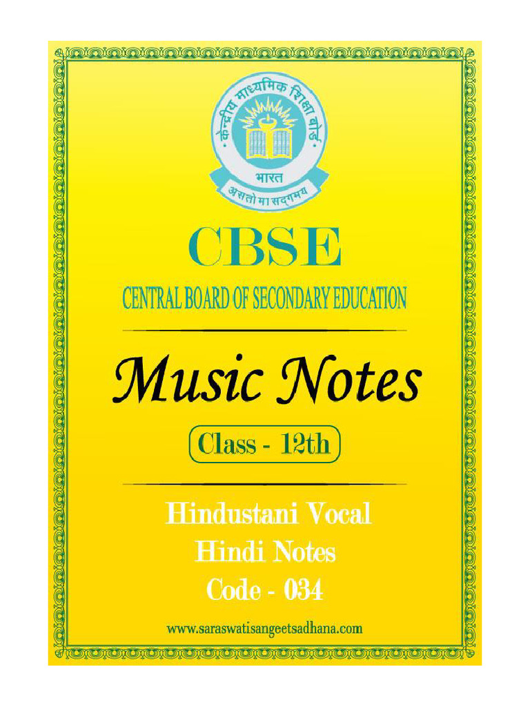 Class 12 Music Notes Hindustani Vocal Ulkf3d | PDF