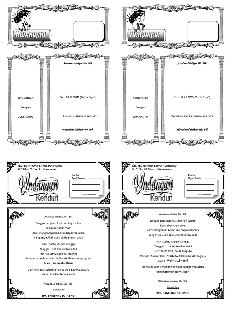 Undangan Kenduri | PDF