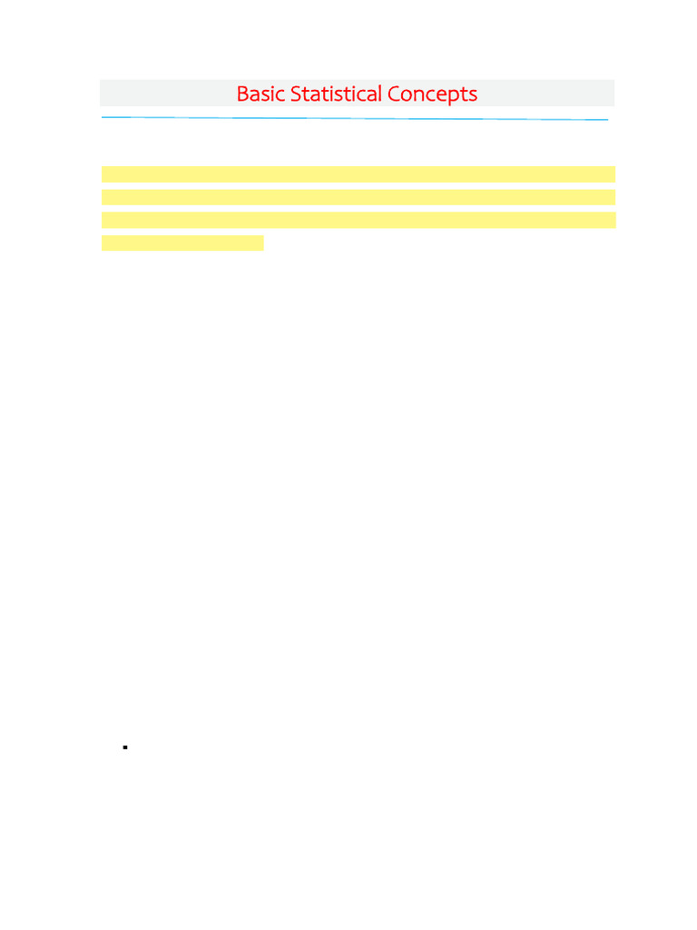 Basic Statistical Concepts | PDF | Level Of Measurement | Survey Methodology