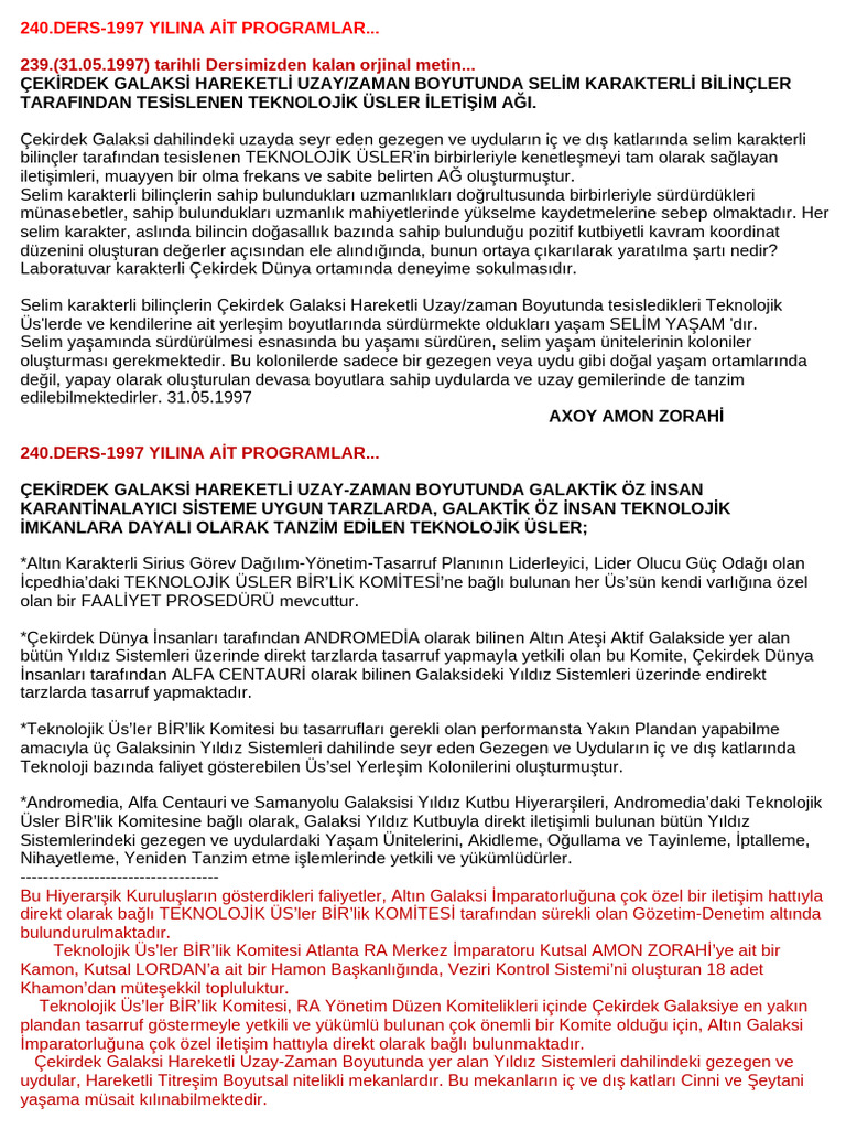 240.ders-1997 Yilina Ai̇t Programlar... | PDF