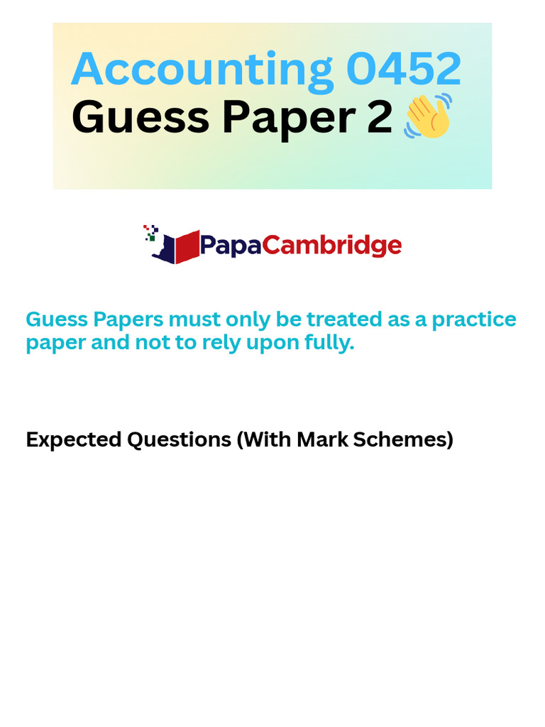 IGCSE Accounting 0452 Paper 2 Gqxfol - 243440 - 1706710895 | PDF