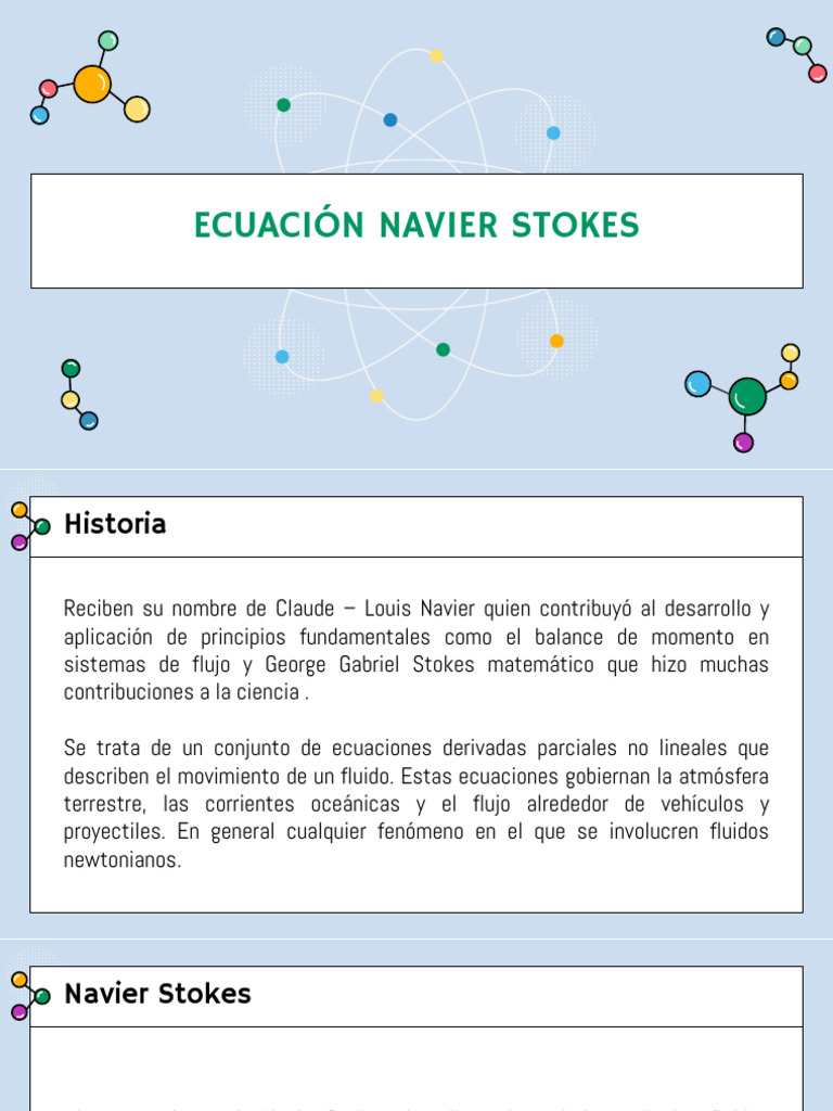 Exposición Navier Stokes | PDF | Ecuaciones | Mecanica clasica