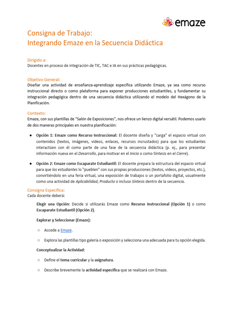 Consigna Variante - Emaze Como Actividad Didáctica | PDF | Comunicación ...