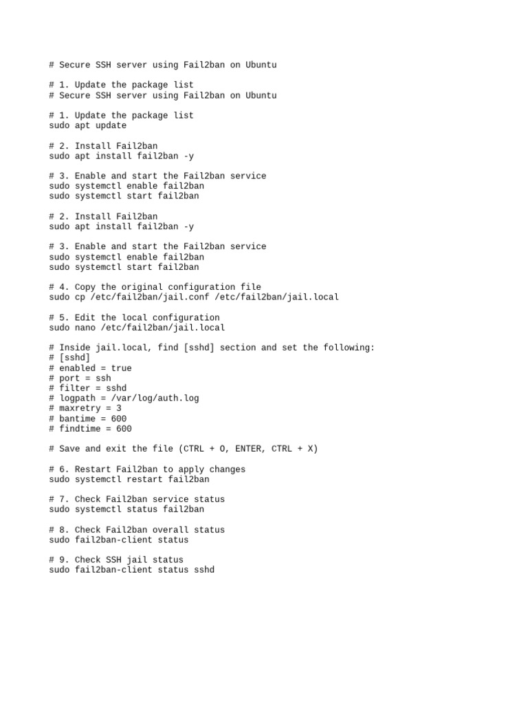 Fail2ban Ssh Setup (1) | PDF