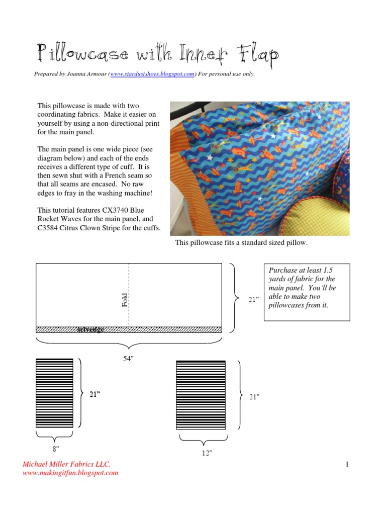 Pillowcase W Inner Flap | PDF | Seam (Sewing) | Sewing