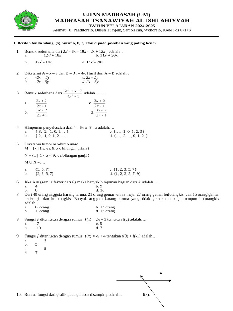 UM MTK KLS IX 2025 Ref | PDF