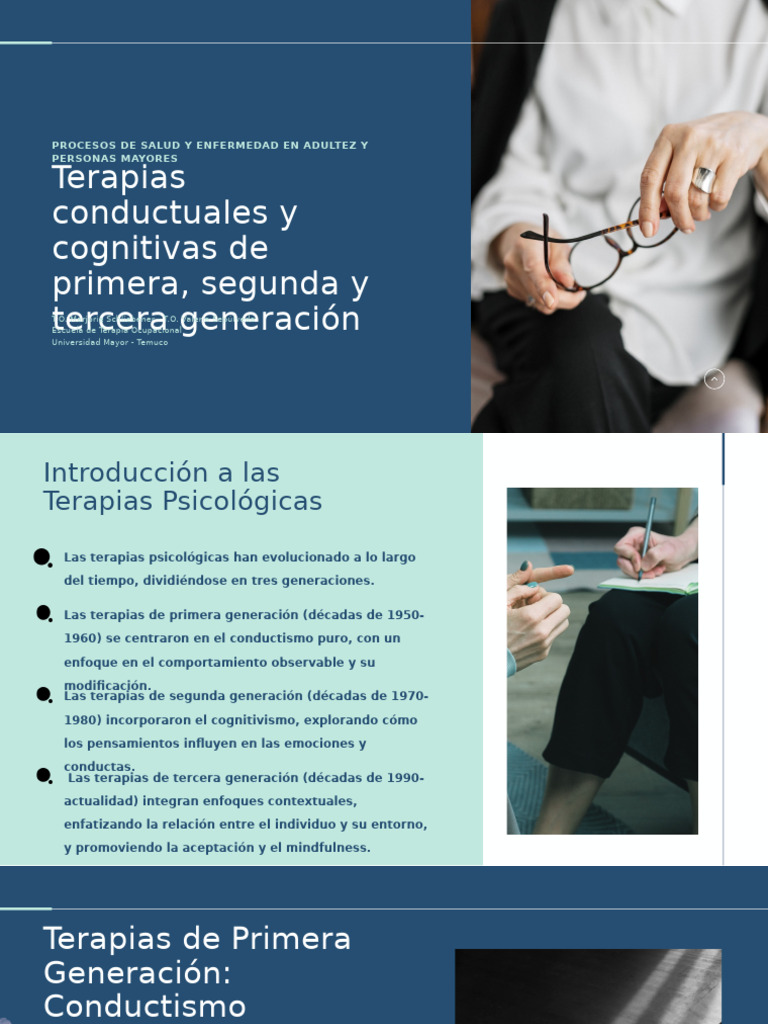 Terapias Conductuales y Cognitivas de Primera, Segunda y Tercera ...