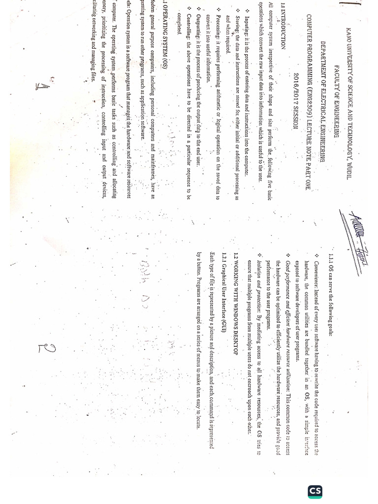 Computer Programming Lecture Note | PDF