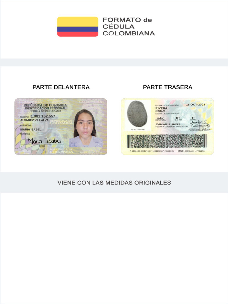 Formato Cedula Colombiana PDF | PDF