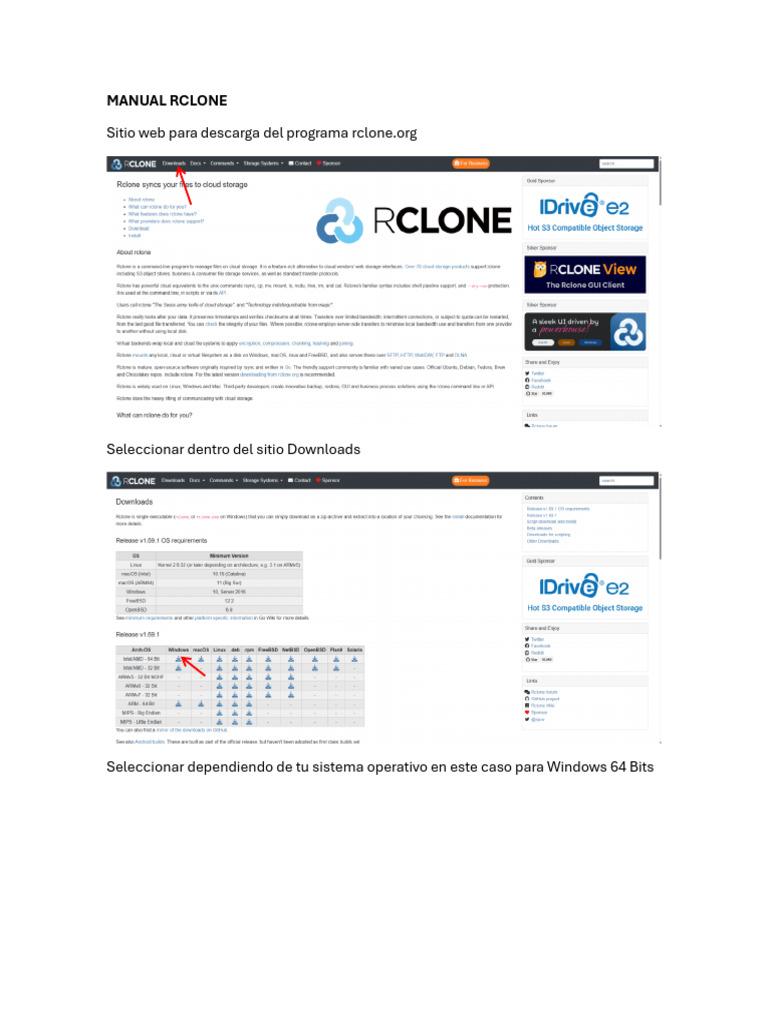 Manual Rclone | PDF | Archivo de computadora | Plataformas de computación