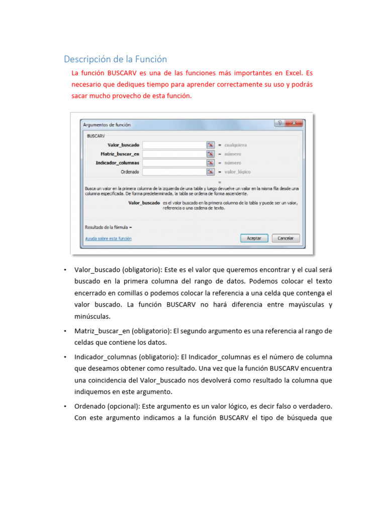 Descripcion_BuscarV | PDF