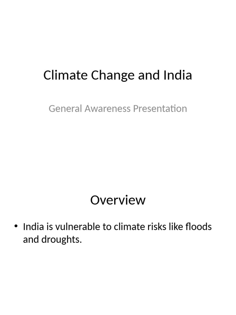 Climate Change and India | PDF