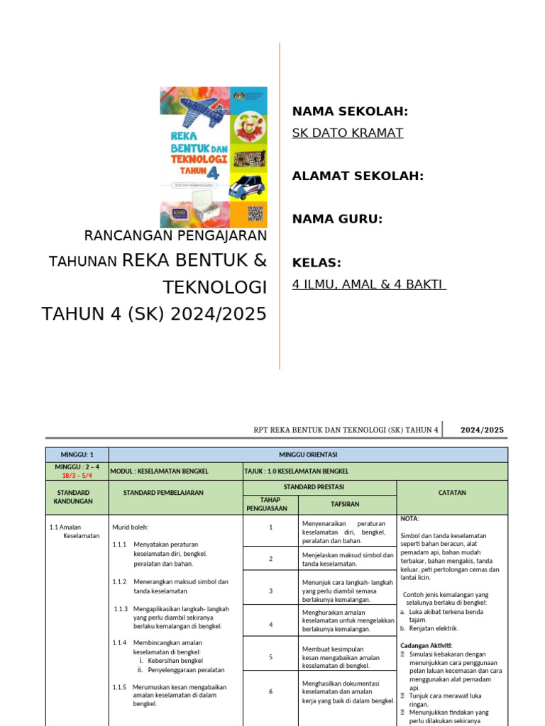 RPT RBT THN 4 | PDF