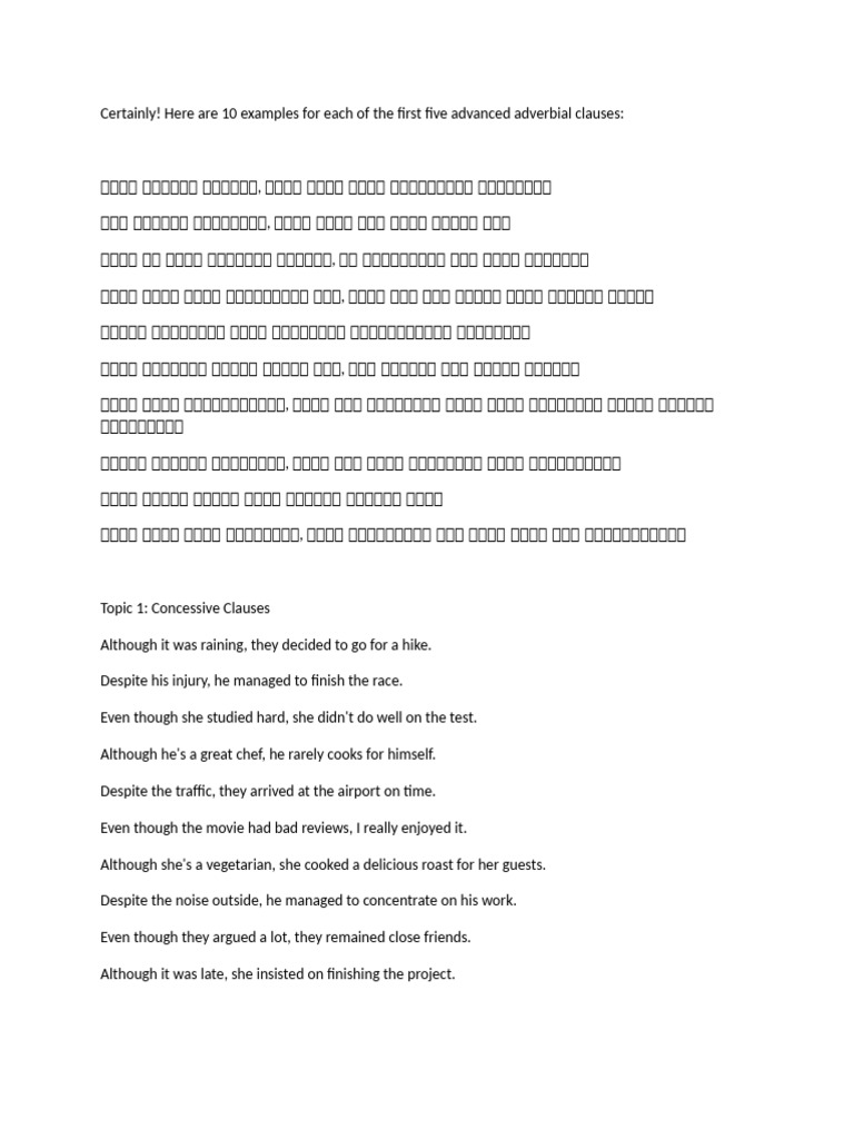 9.advanced Adverbial Clause | PDF