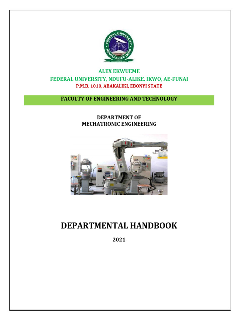Mechatronics Engineering Undergraduate Handbook | PDF | Chemical ...