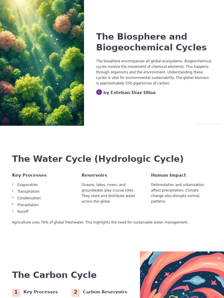 The Biosphere and Biogeochemical Cycles | PDF | Climate Change | Carbon ...