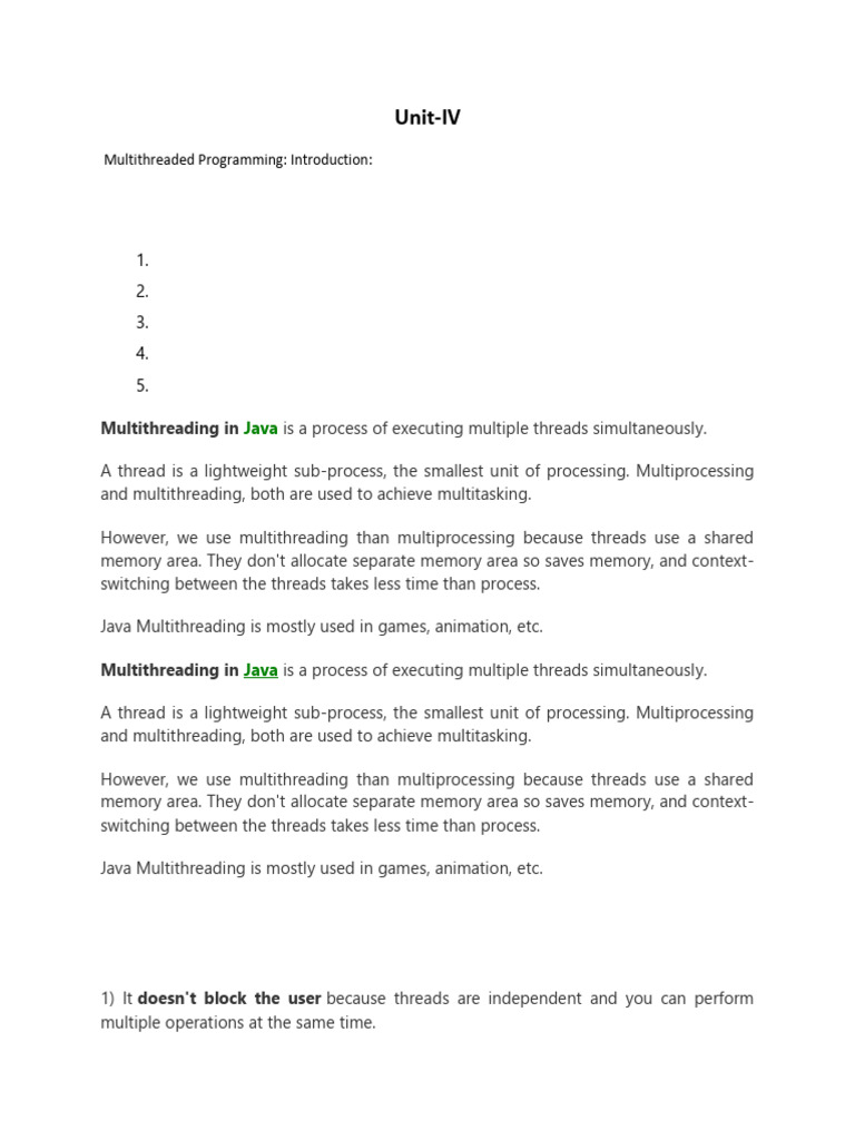 unit4 | PDF | Process (Computing) | Thread (Computing)