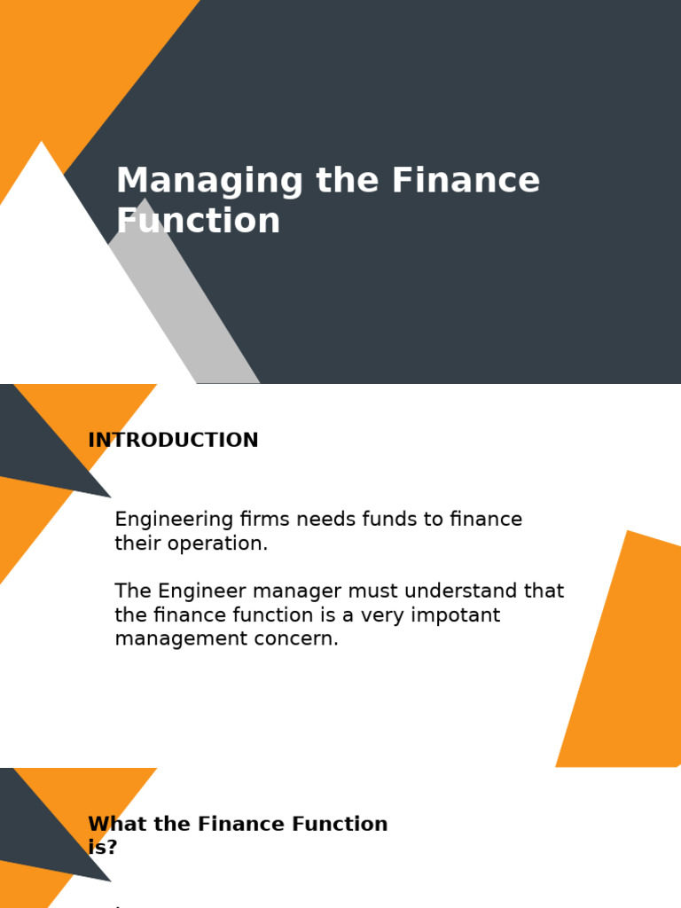 Managing The Finance Function | PDF | Credit | Finance & Money Management