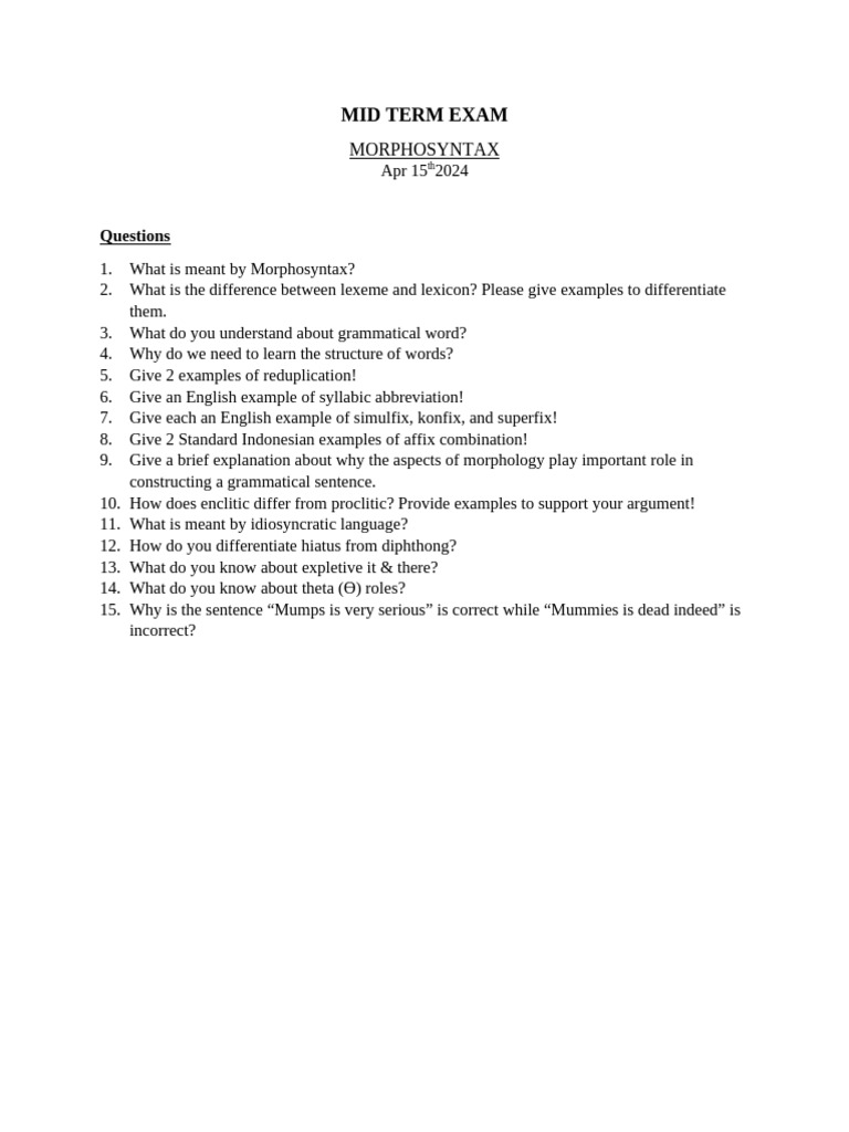 UTS Morphosyntax | PDF