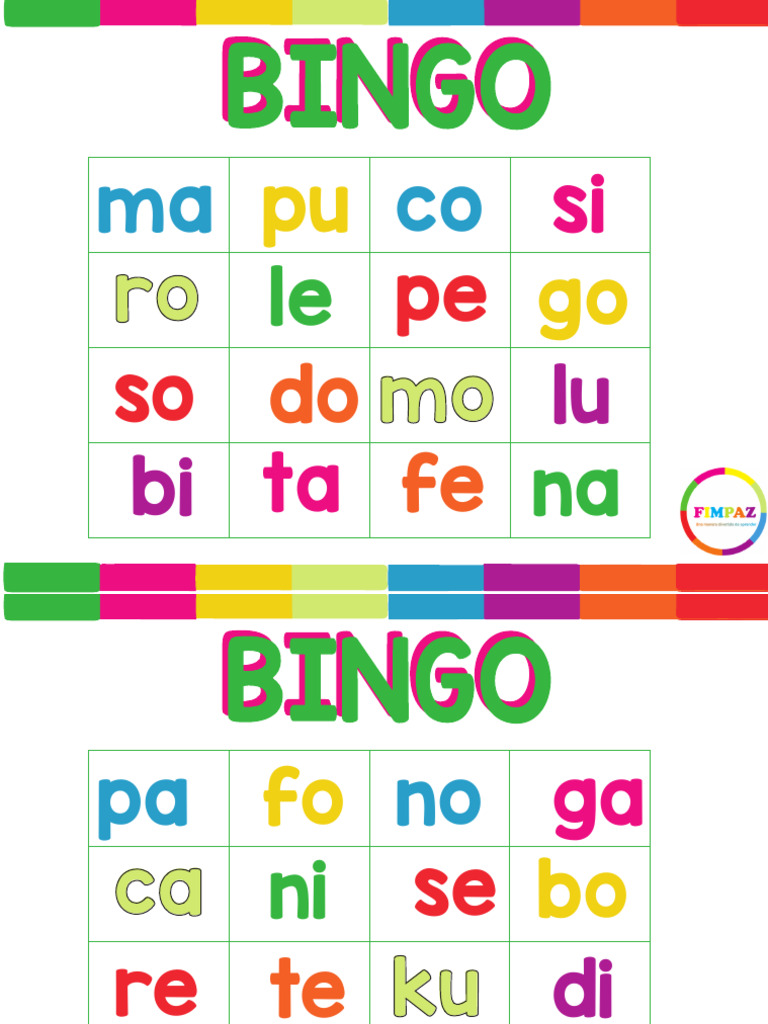 Bingo Silabas Final Compressed | PDF