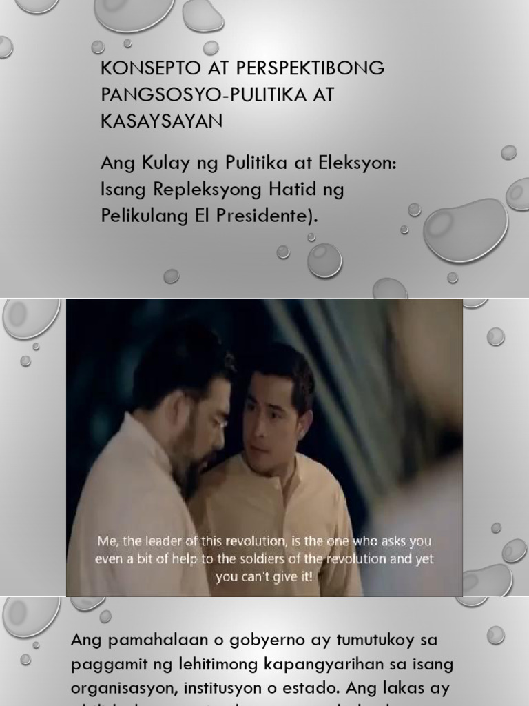 KONSEPTO AT PERSPEKTIBONG PANGSOSYO PULITIKA AT KASAYSAYAN Ang Kulay NG ...