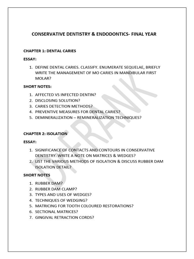 Conse chapter wise 2 | PDF | Dental Composite | Dental Anatomy