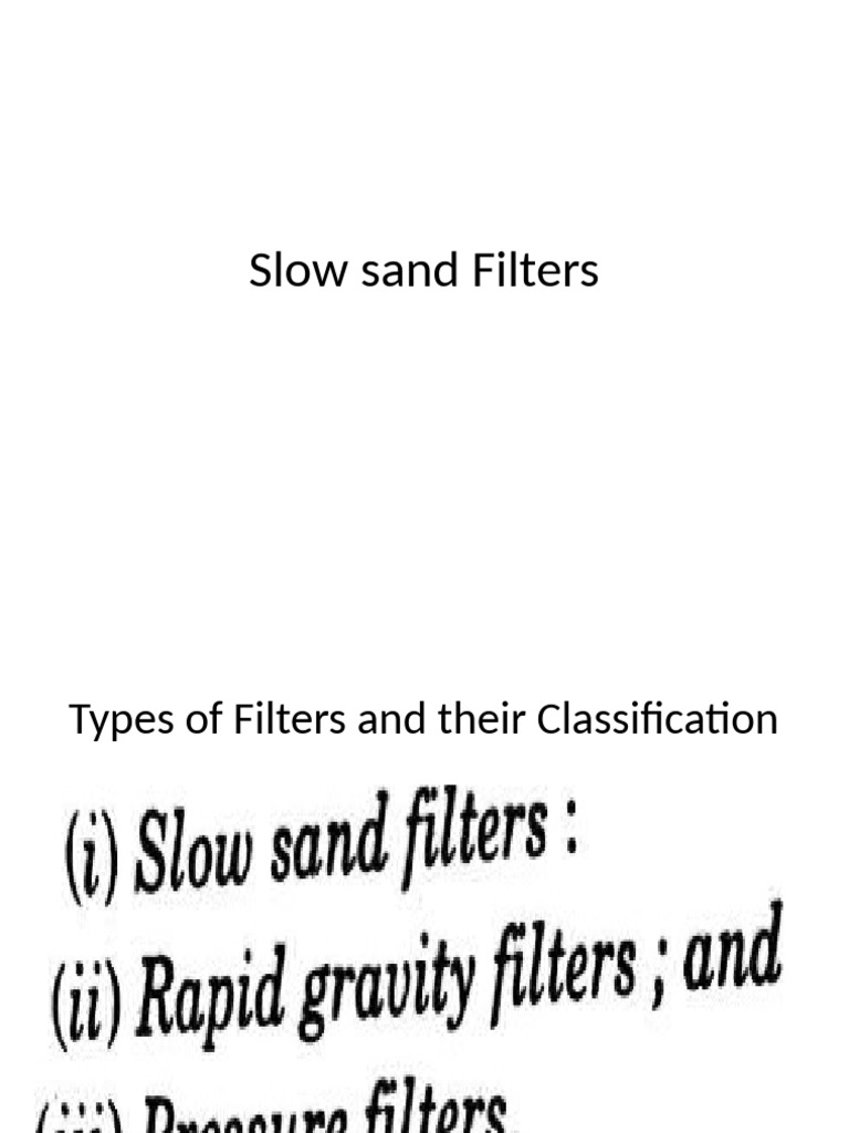 Slowsand Filters | PDF | Filtration | Water Management