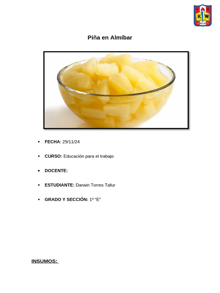 Piña en Almíbar DARWIN | PDF | Piña | Alimentos