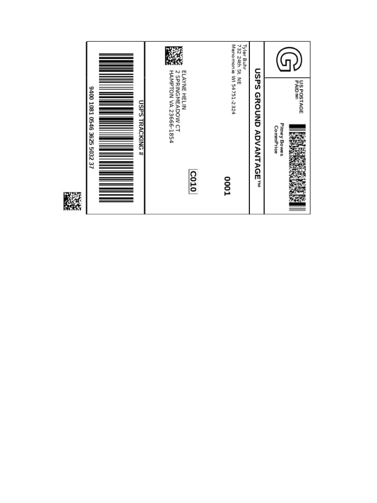 USPS Shipping Label Example PDF | PDF