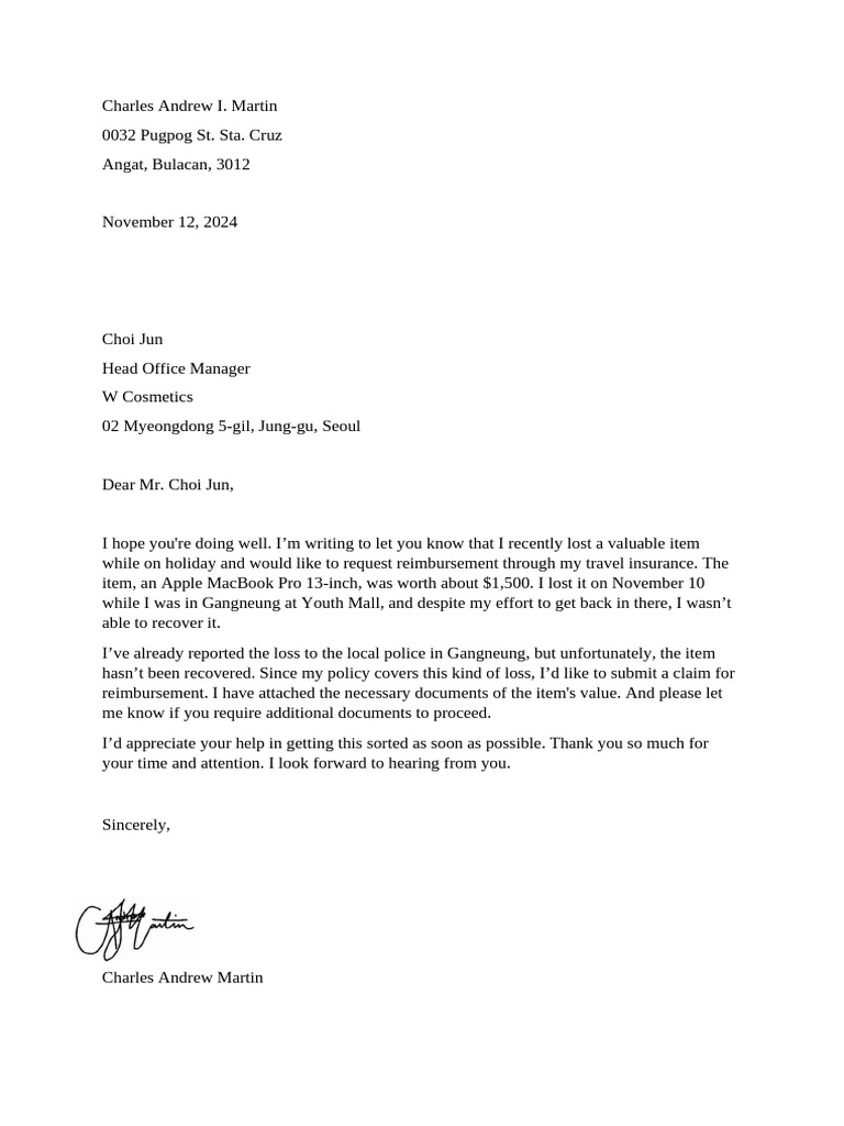 Formal Letter Example | PDF