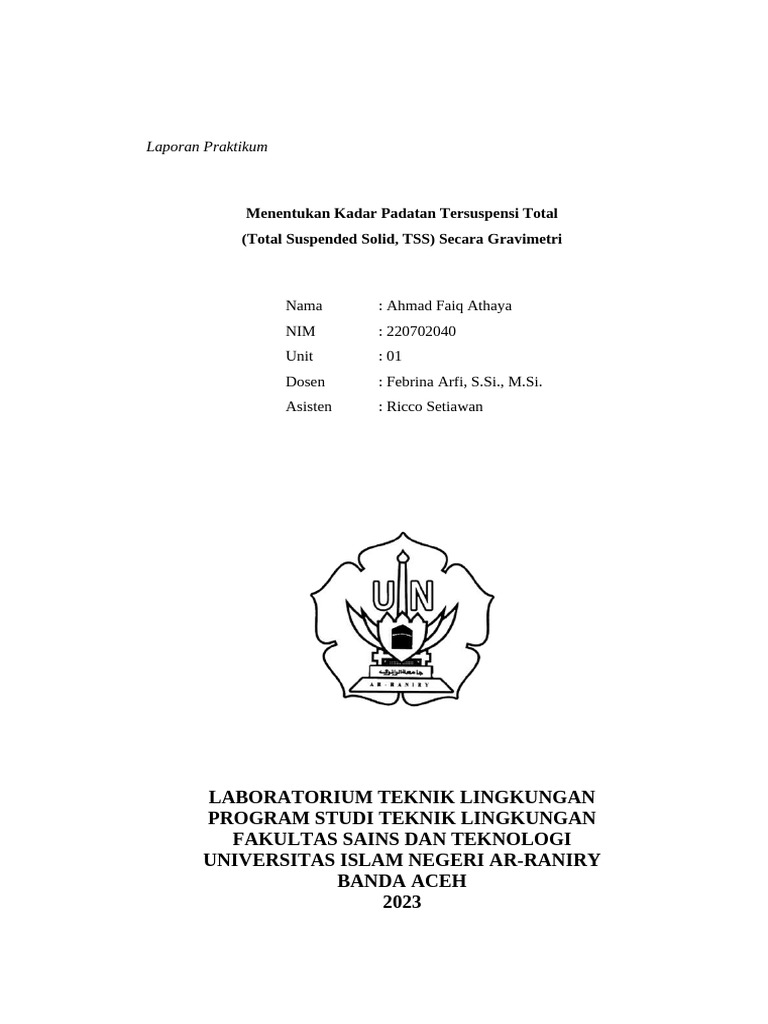 Cover Praktikum Laboratorium Lingkungan | PDF