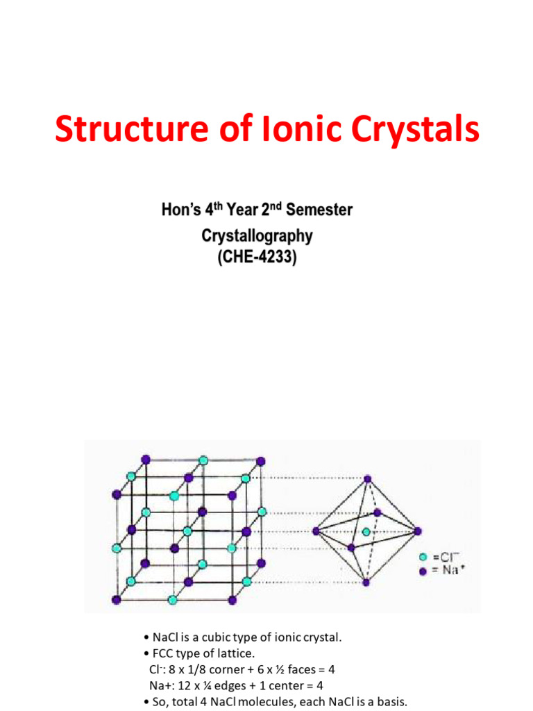 Structure Of Ionic Crystals Pdf