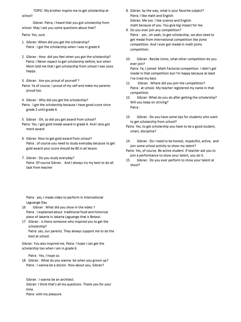Question'Ss For English Assesment | PDF