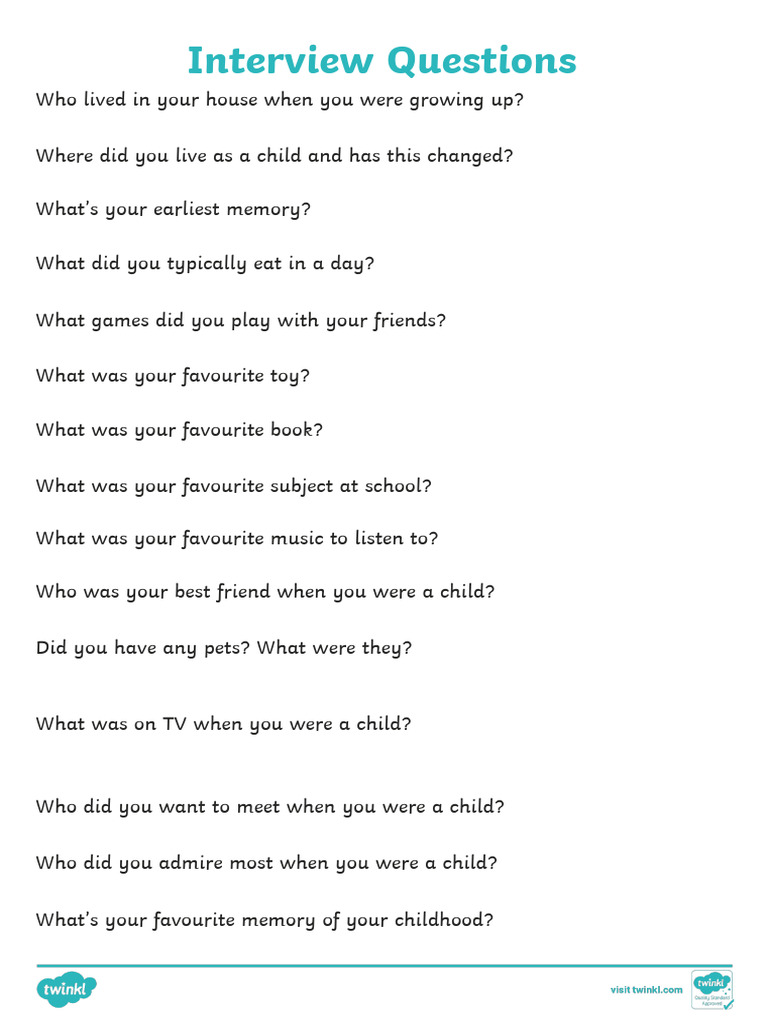 Family Interview Questions Guide | PDF