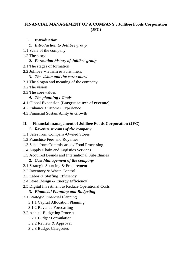 NHÓM 6 - Jollibee Foods Corporation (JFC) | PDF