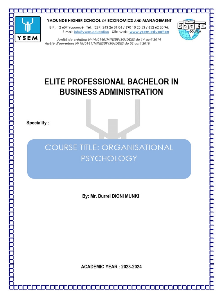 Organizational Psychology Course Overview | PDF | Motivation | Motivational