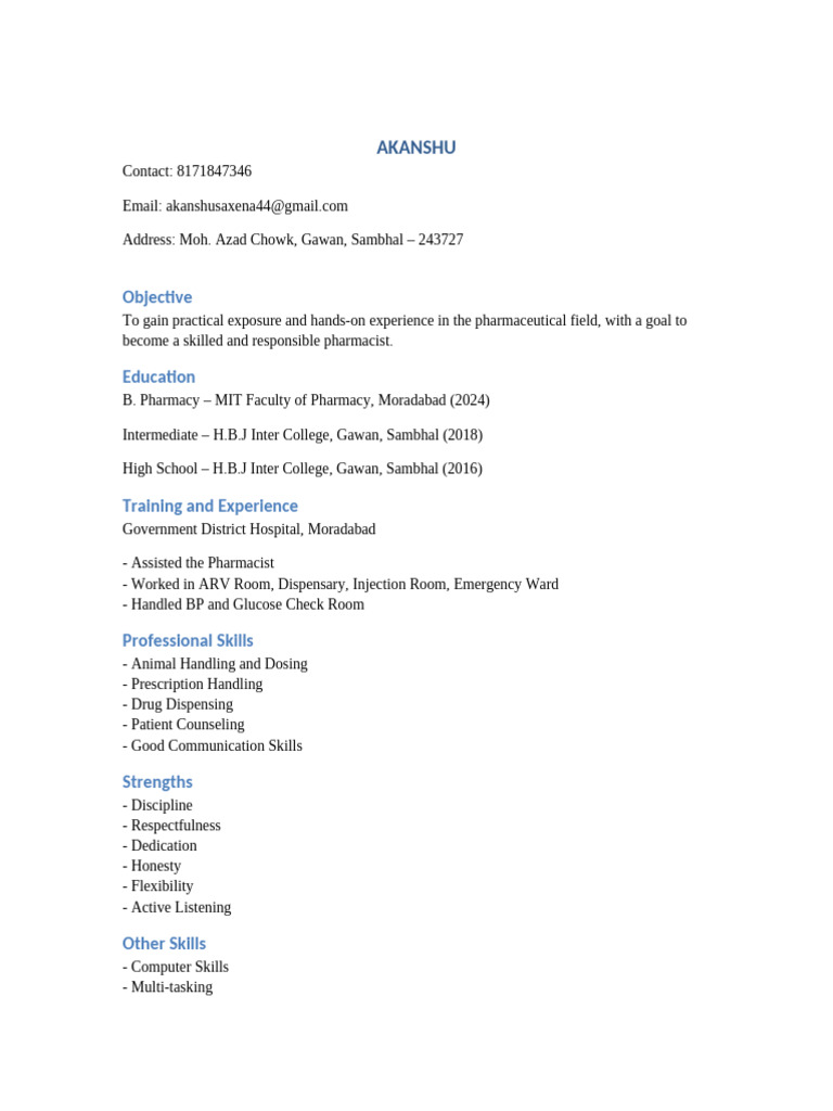 Akanshu Resume Final | PDF