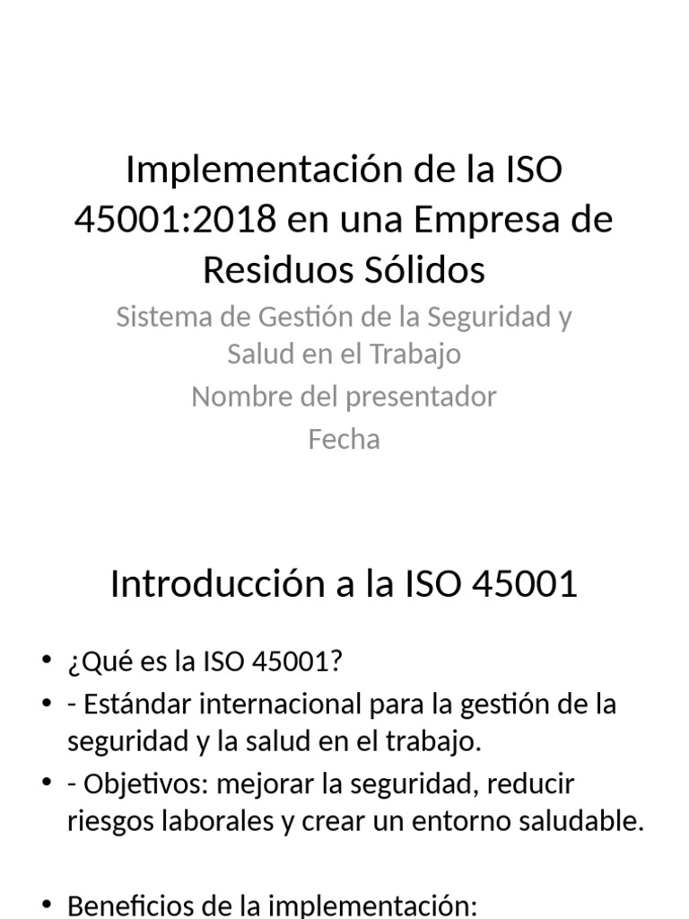 ISO 45001 Implementacion Residuos Solidos | PDF | Residuos | Business