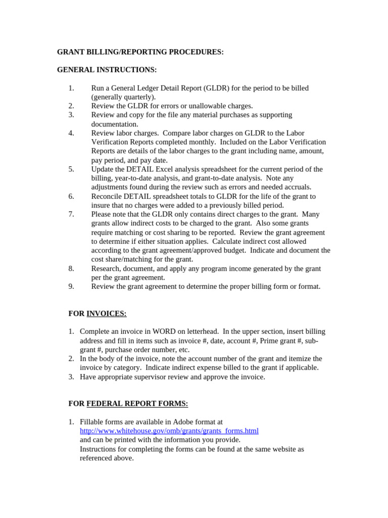 Grant Billing and Reporting Guide | PDF | Expense | Spreadsheet