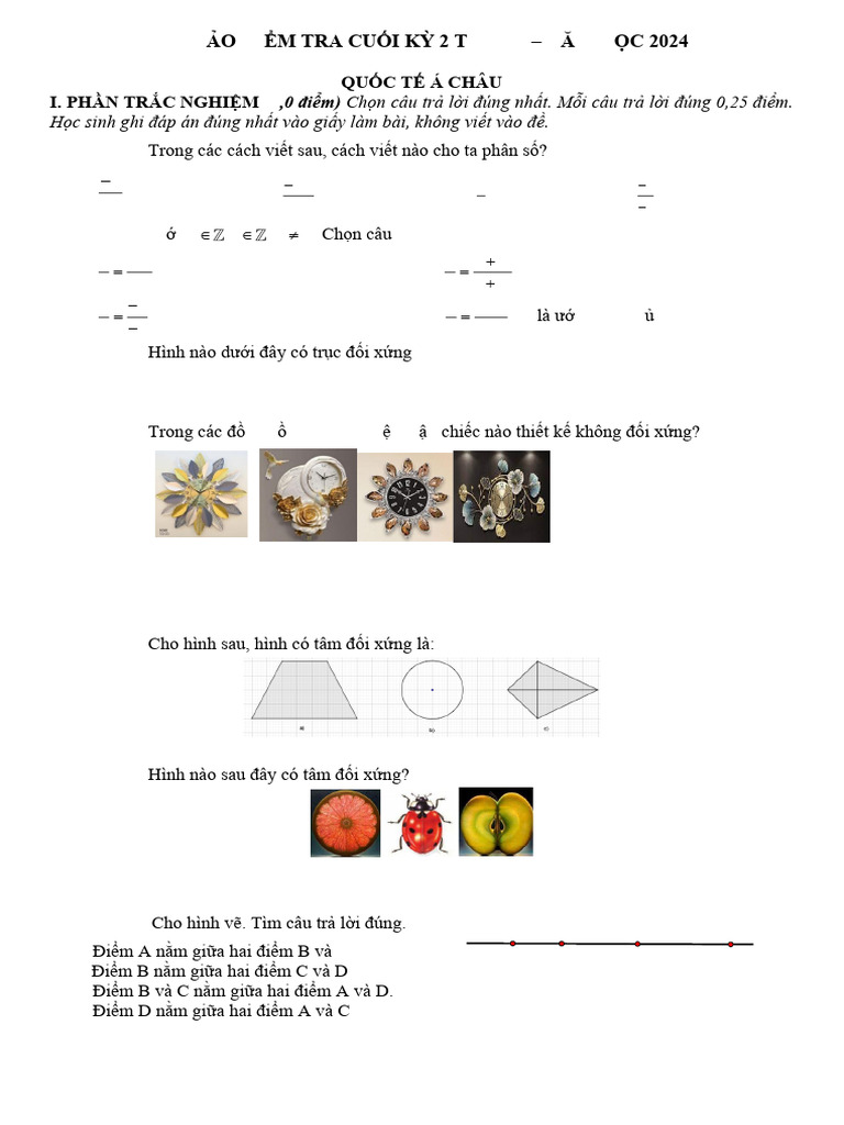 Đề Cương Ôn Ck2 Toán 6 2425 | PDF