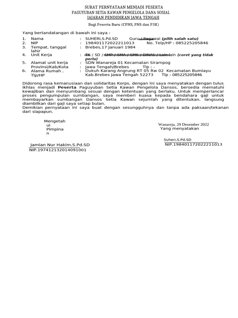 Contoh - BERKAS DANSOS | PDF